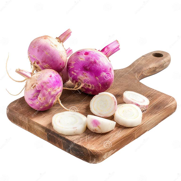 Sliced Turnips on Chopping Board Stock Illustration - Illustration of ...