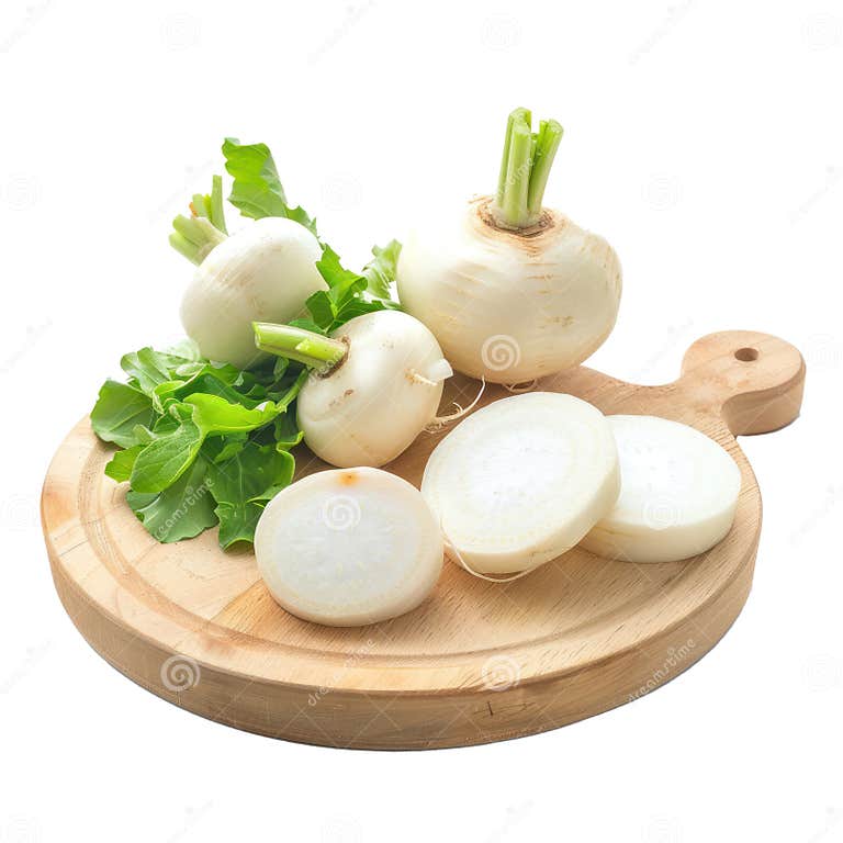Sliced Turnips on Chopping Board Isolate Stock Illustration ...