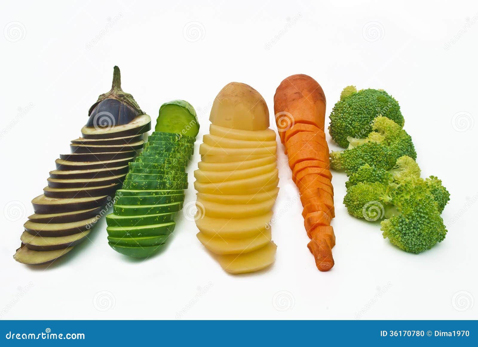 Sliced vegetables stock photo. Image of isolated, portion - 36170780