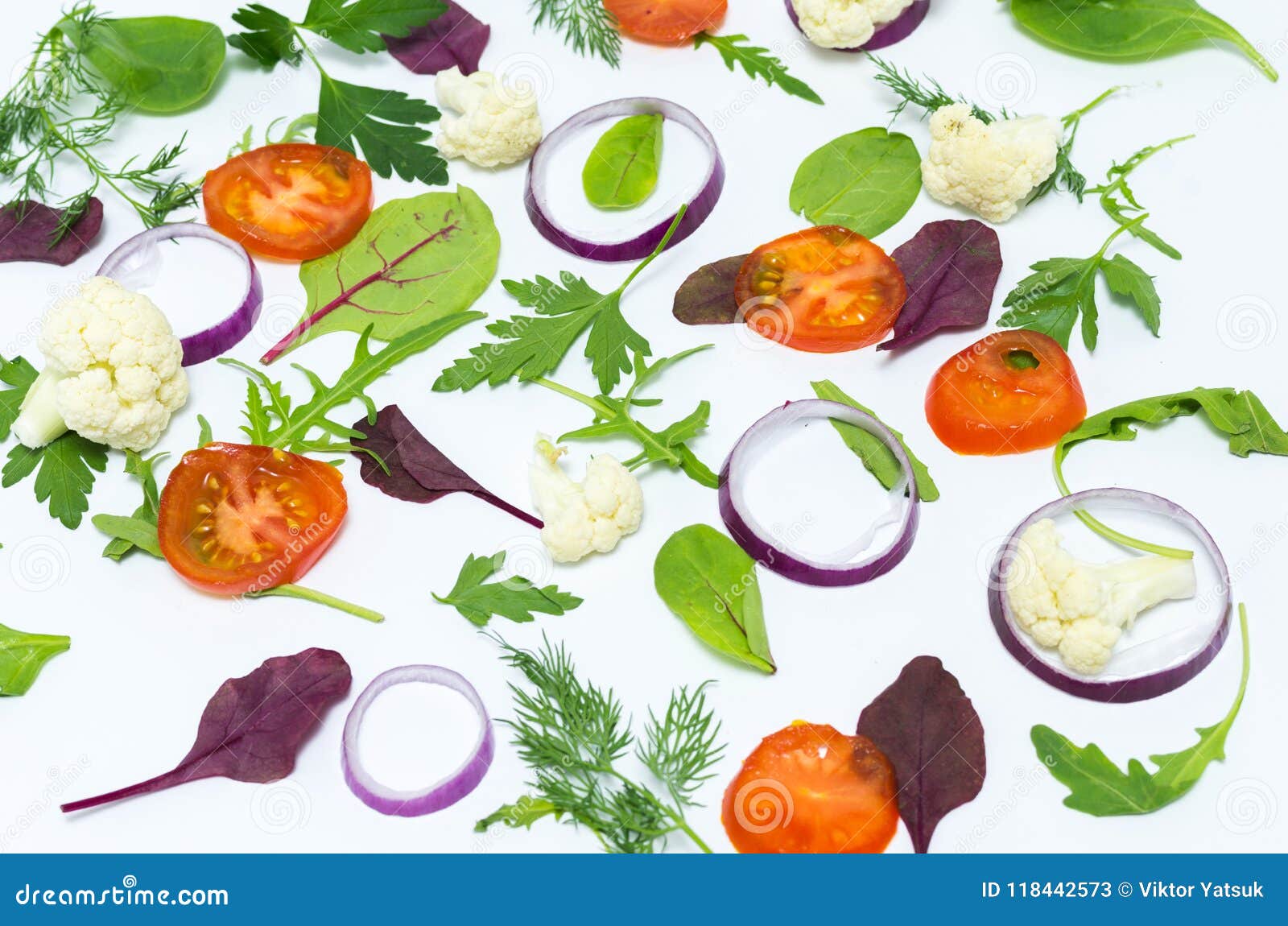 Sliced Vegetables on a White Background. Scattered Vegetables Stock ...