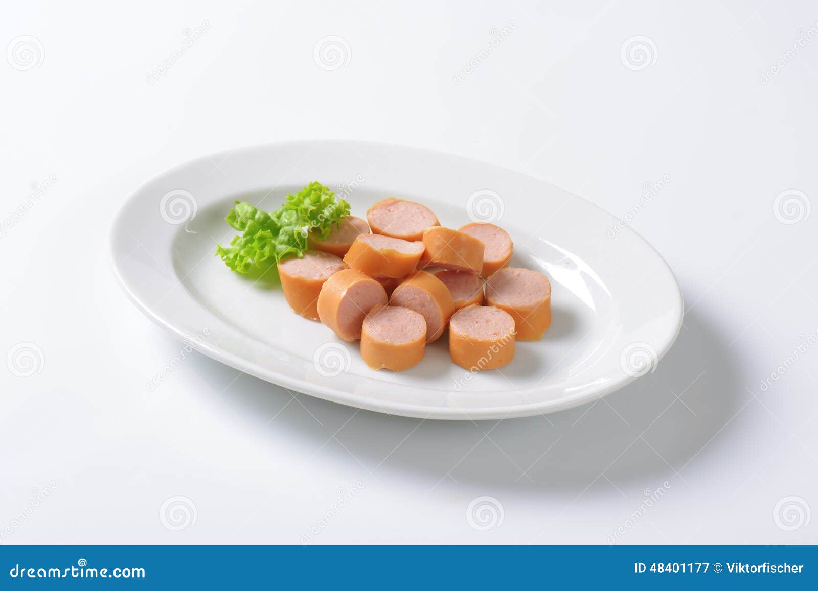 Sliced Vienna sausage stock image. Image of plate, uncooked - 48401177