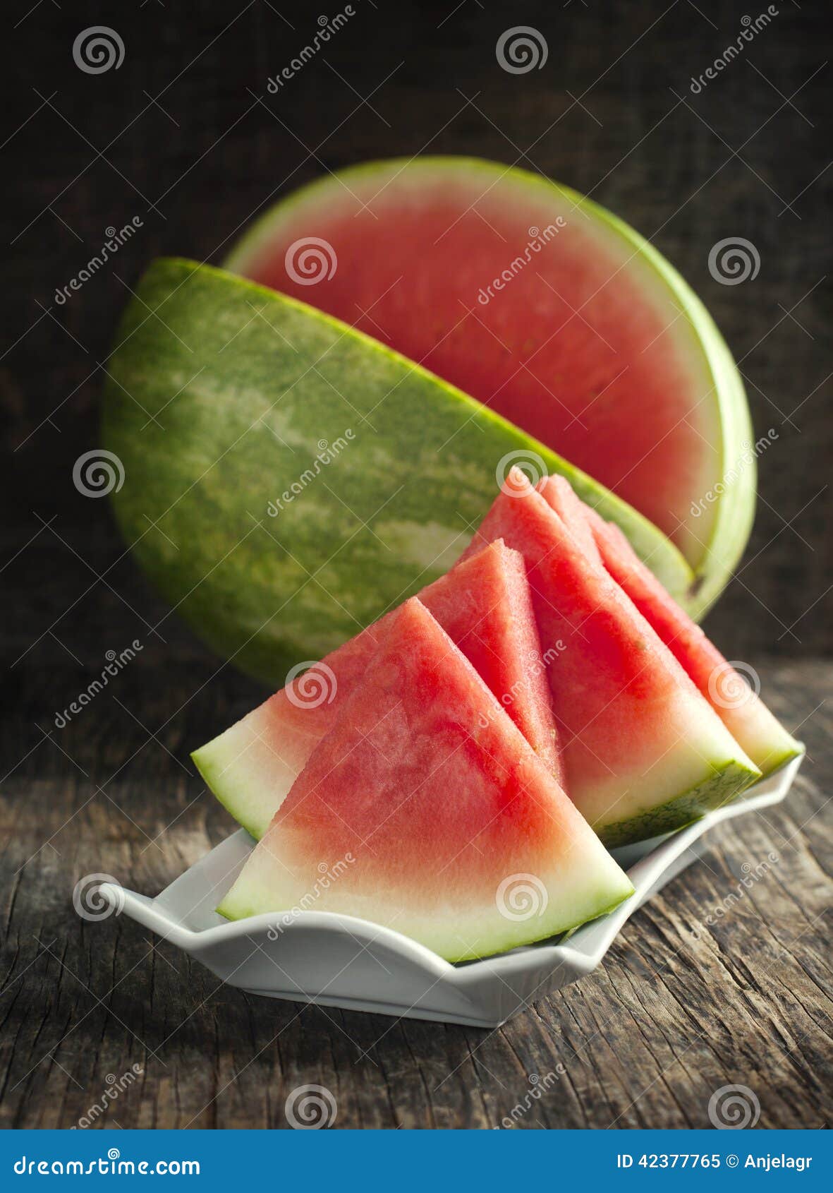 Sliced Watermelon on a Plate. Stock Image - Image of juicy, healthy ...