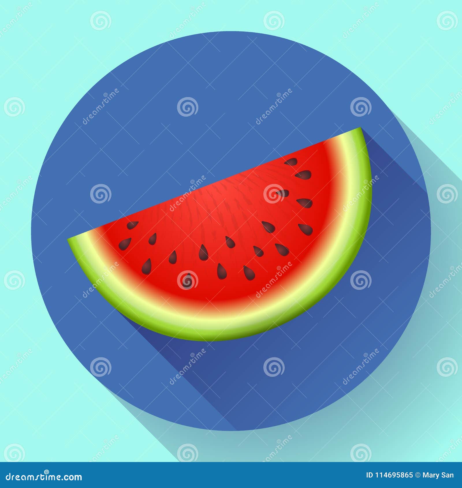 Watermelon icon vector stock vector. Illustration of juicy - 114695865