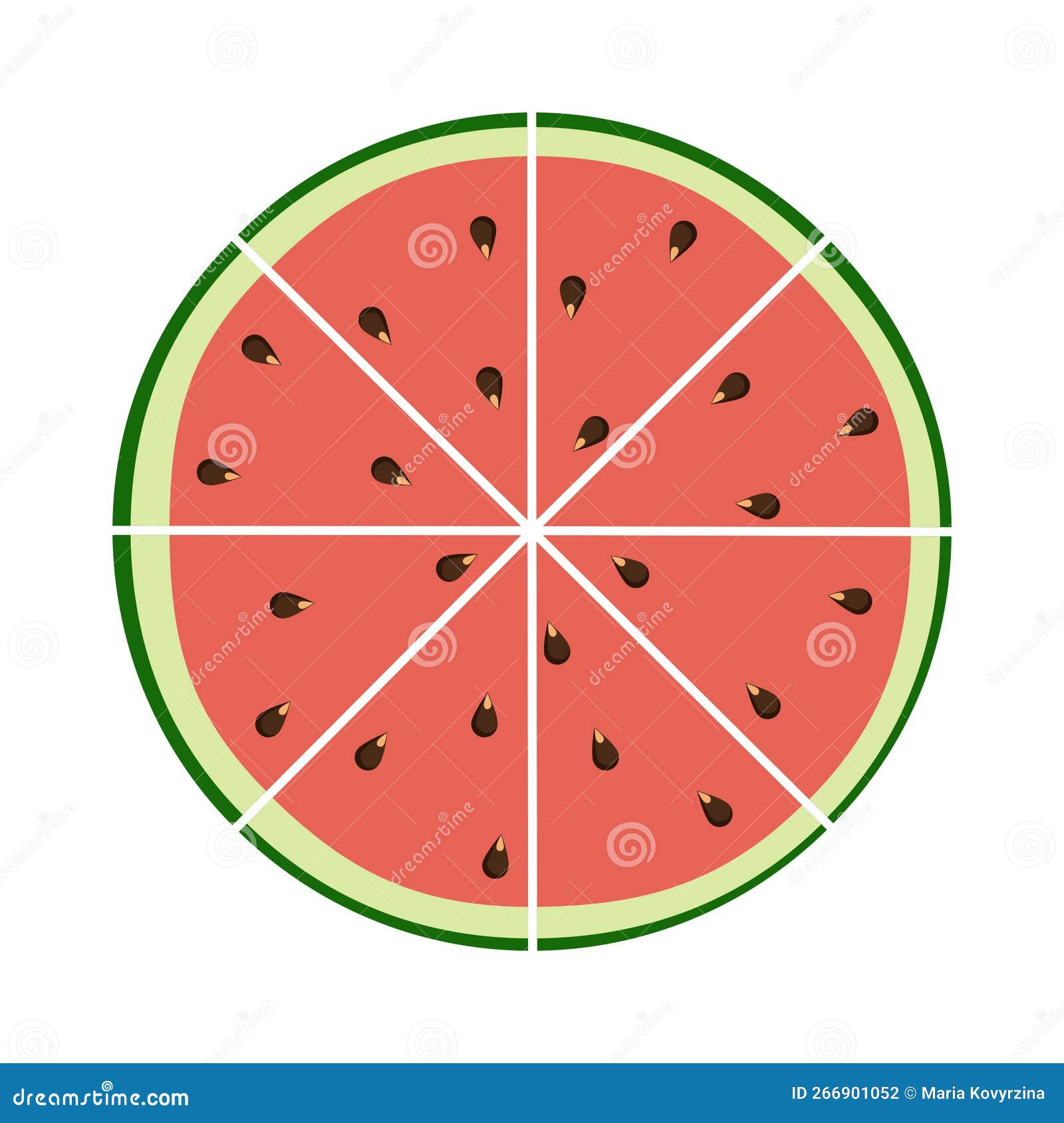 Sliced Watermelon Vector Illustration Stock Vector - Illustration of ...