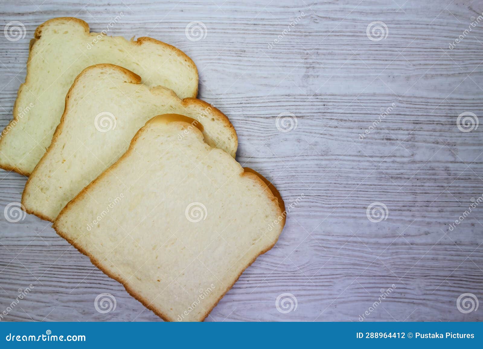 Sliced White Bread for Breakfast, Close Up of Bread from Above Stock ...