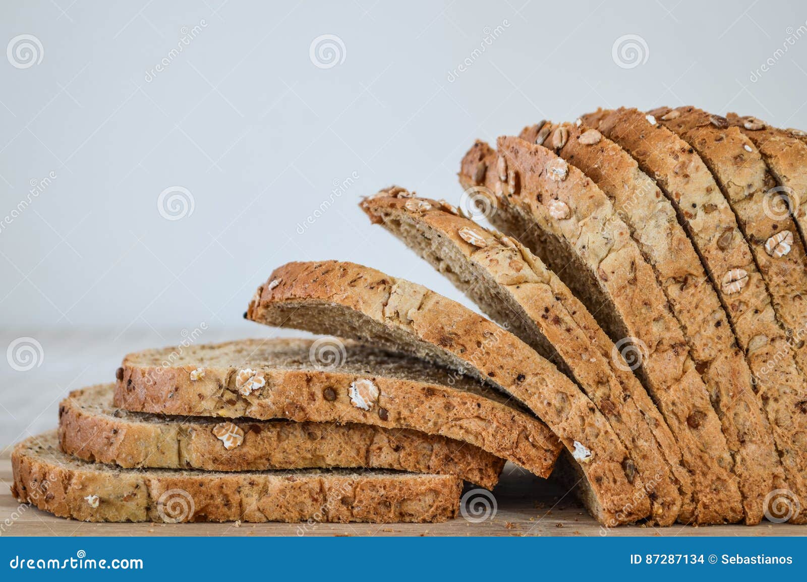 Sliced Whole Grain Bread Profile Stock Photo - Image of freshness ...
