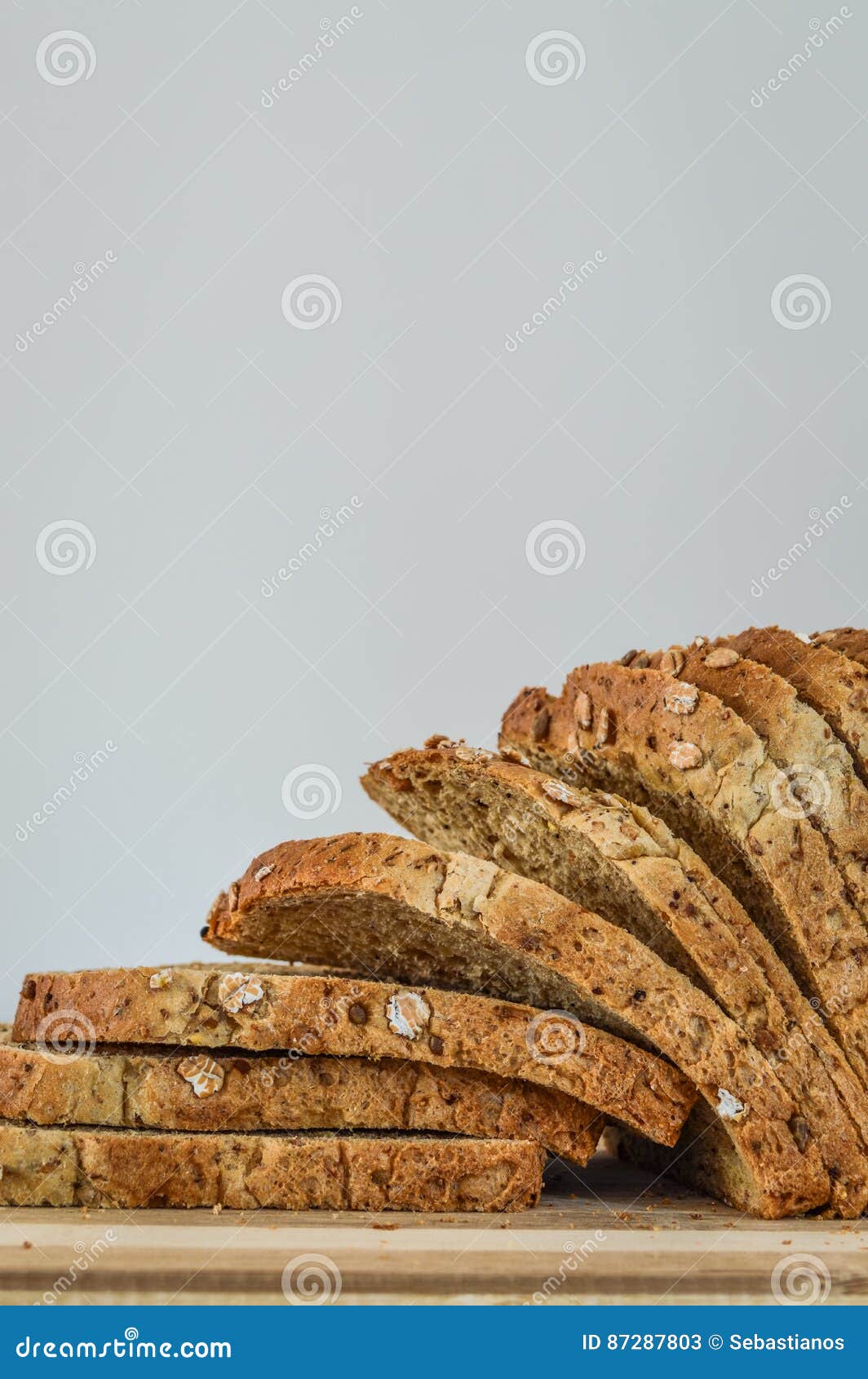 Sliced Whole Grain Bread Profile Stock Image - Image of fresh, gourmet ...