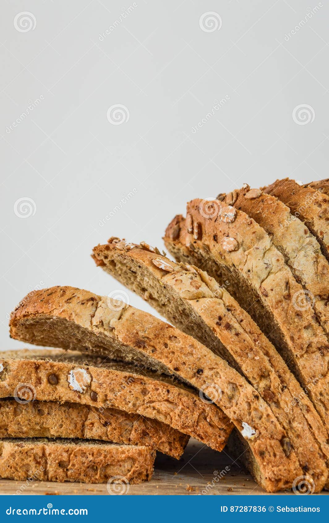 Sliced Whole Grain Bread Profile Stock Photo - Image of dieting ...