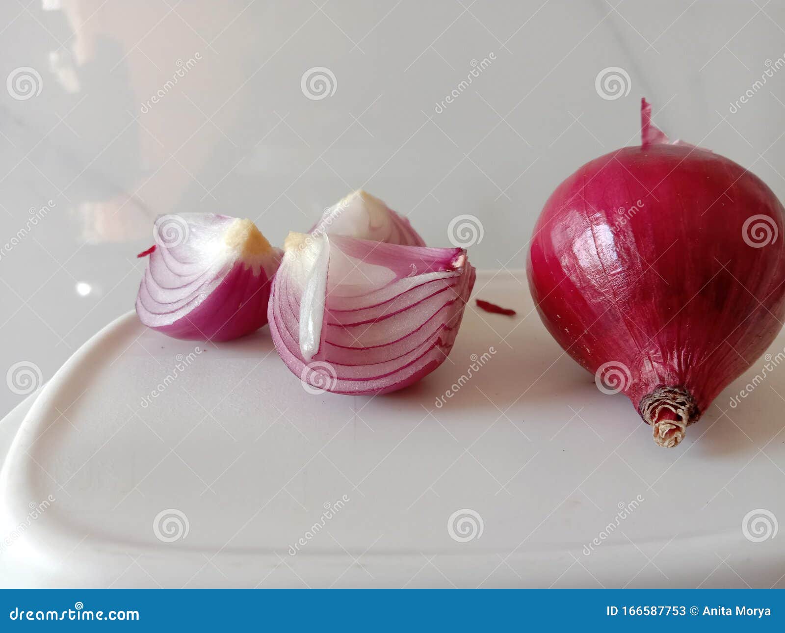 Sliced and Whole Pink Colored Fresh Onion Stock Image - Image of group ...