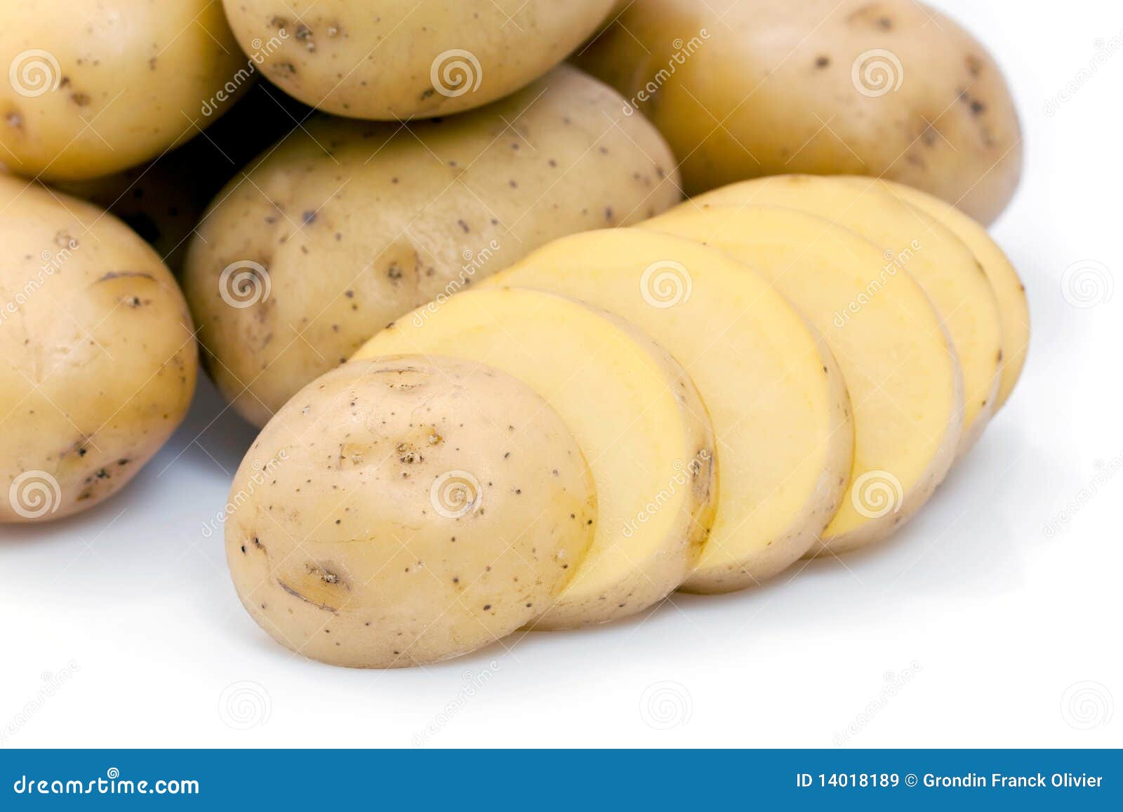 Sliced and Whole Raw Potatoes Stock Image - Image of closeup, slices ...