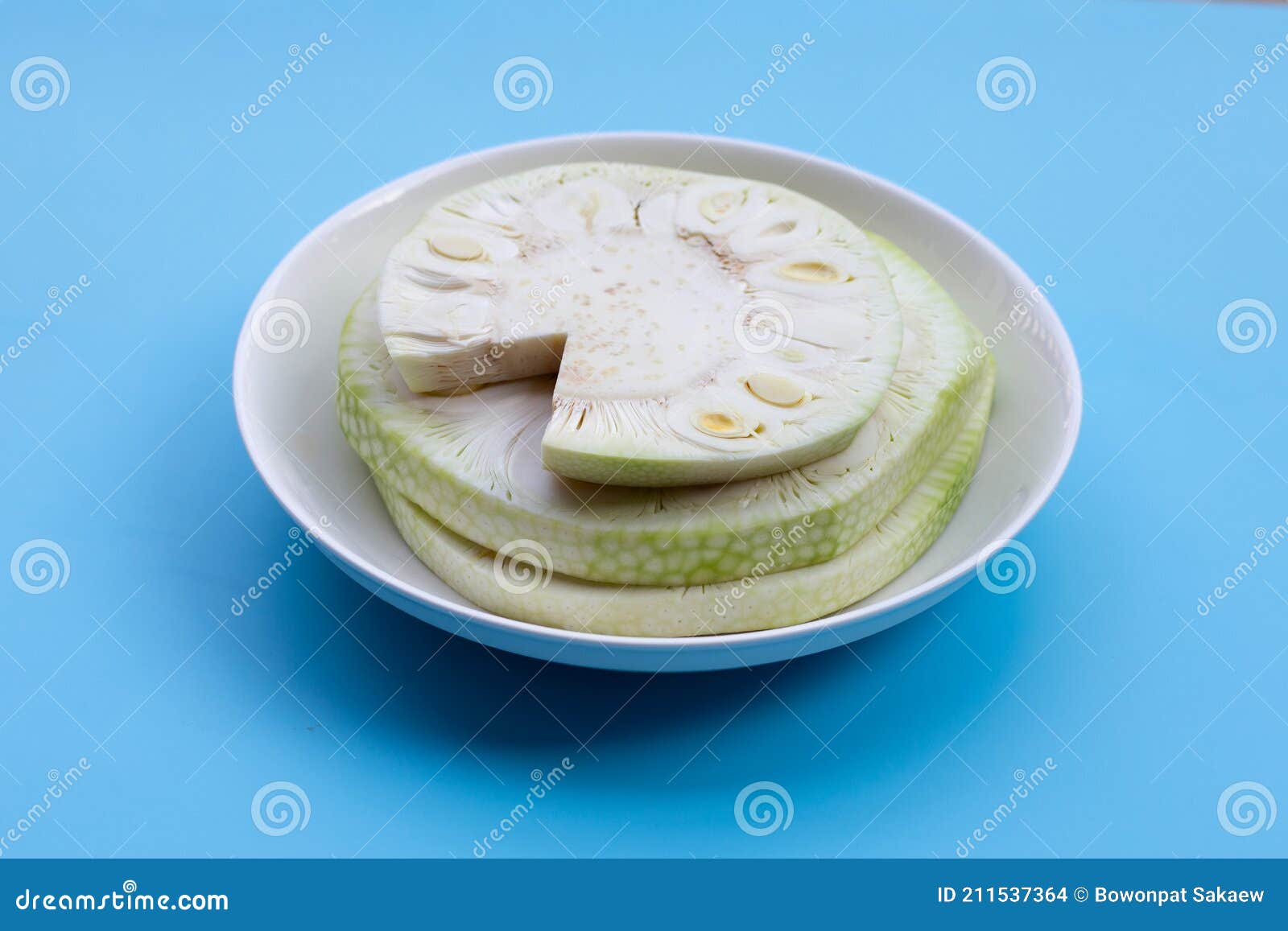 Sliced Young Jackfruit on Blue Stock Photo - Image of ingredient ...