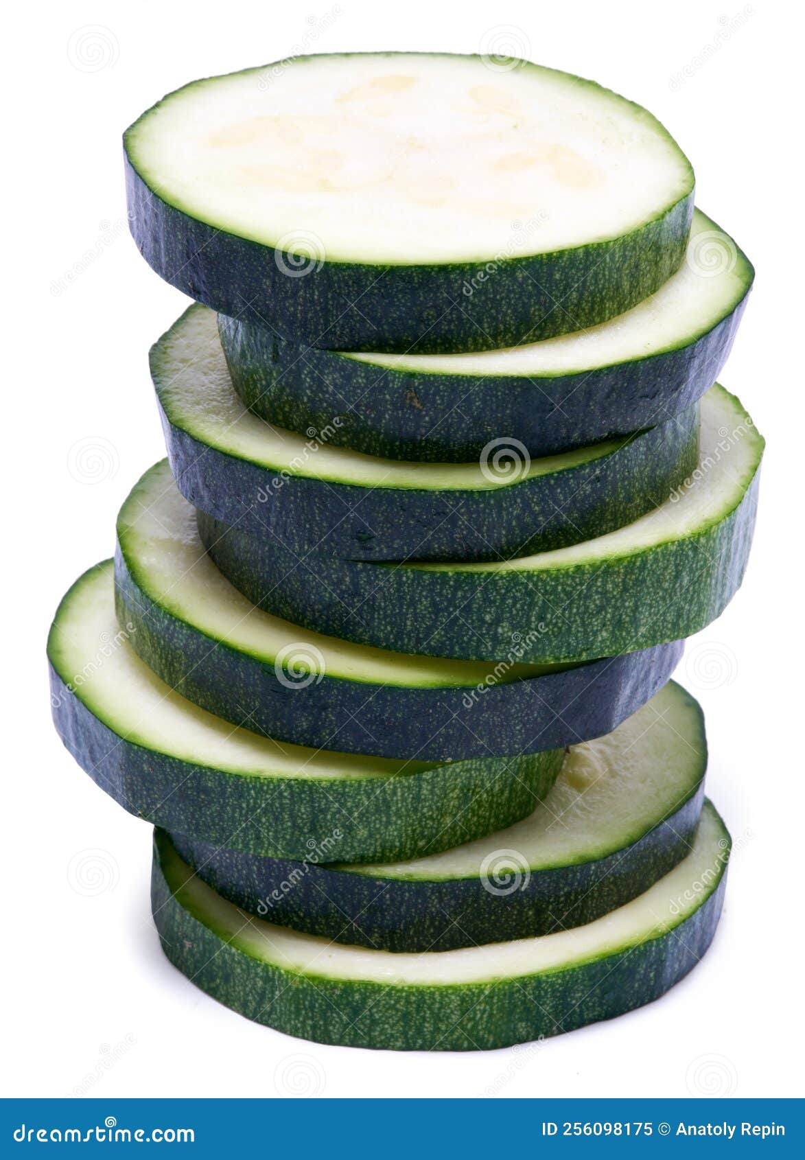 Sliced Zucchini Circles Isolated on White Background Stock Image ...