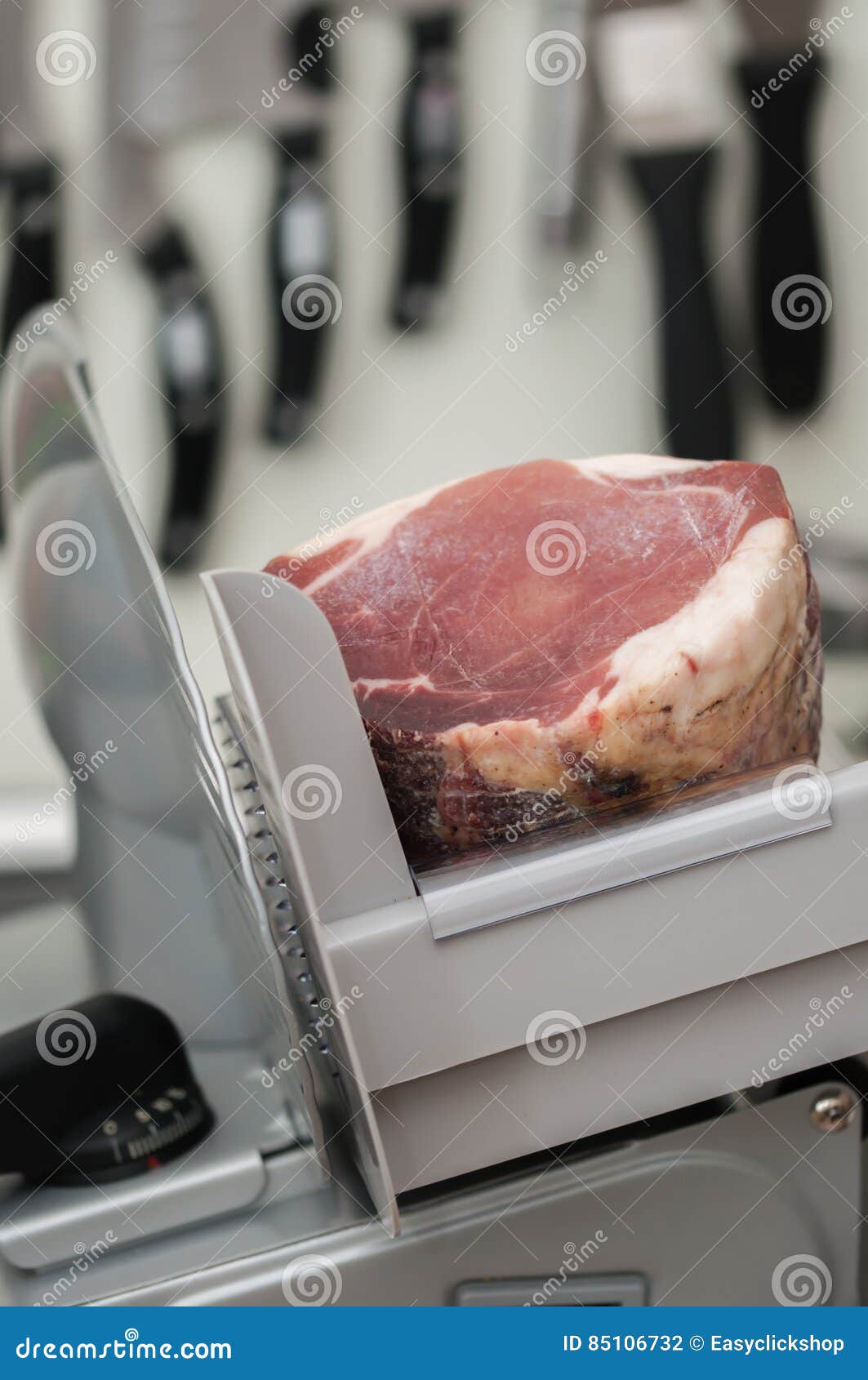 Slicer and ham stock photo. Image of slicer, fresh, jamon - 85106732