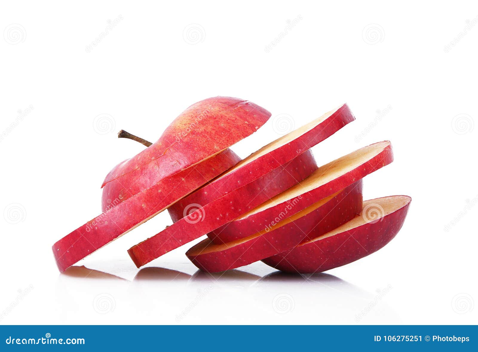 Slices Apple on White Background Stock Image - Image of apple, nature ...