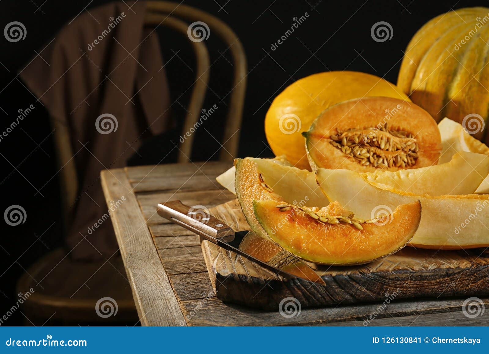 Slices of Assorted Melons on Table Stock Image - Image of plant ...