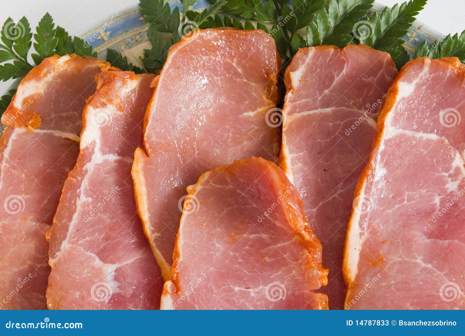 Slices of bacon stock image. Image of meat, uncooked - 14787833
