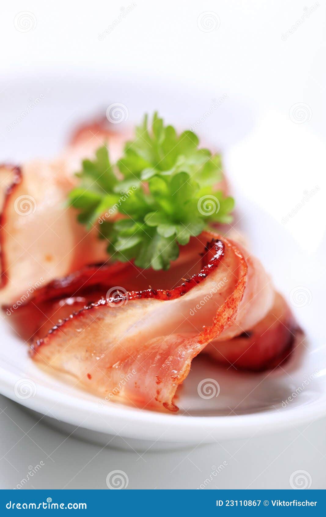 Slices of bacon stock image. Image of pork, rashers, bowl - 23110867