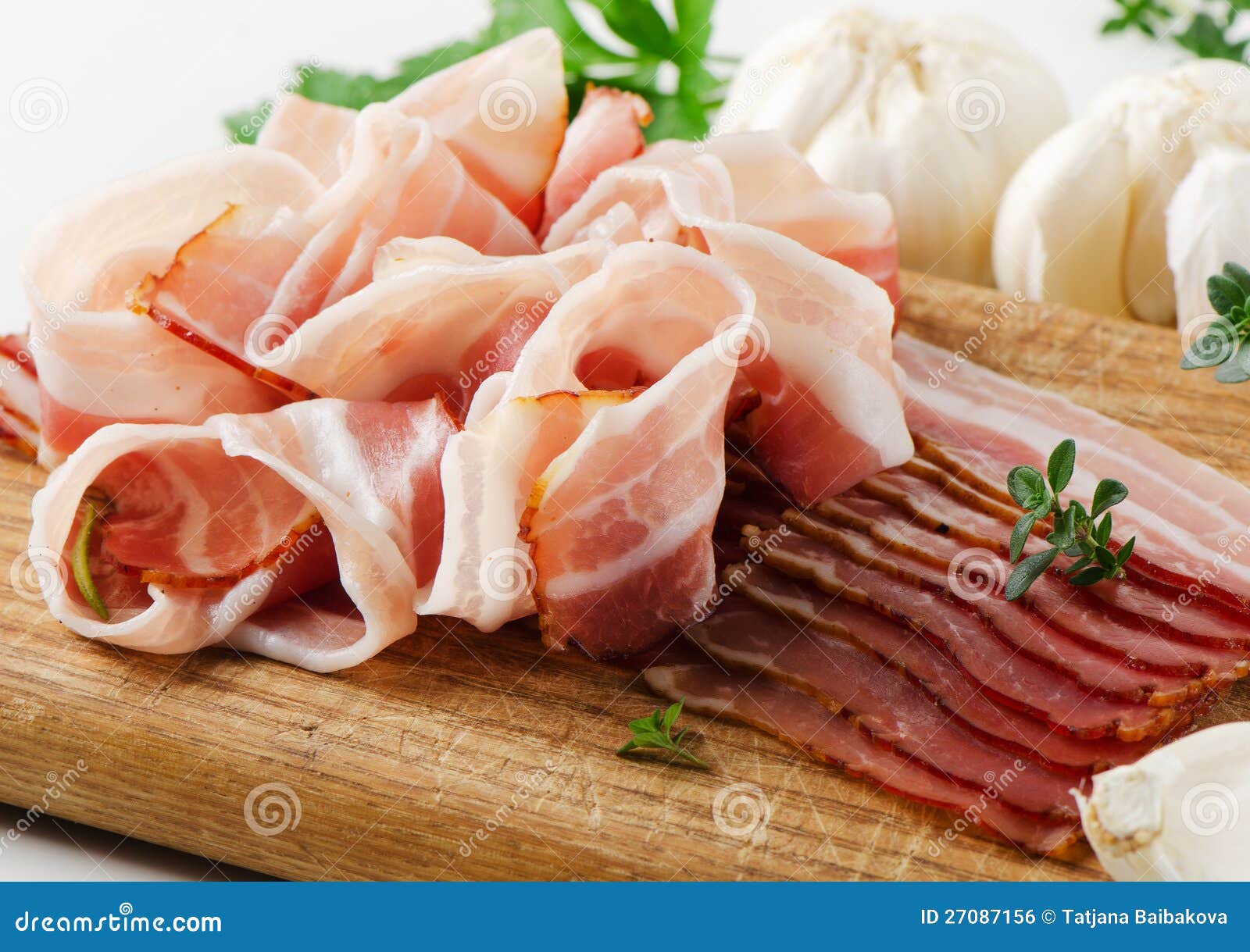 Slices of bacon stock photo. Image of meat, parsley, bacon - 27087156