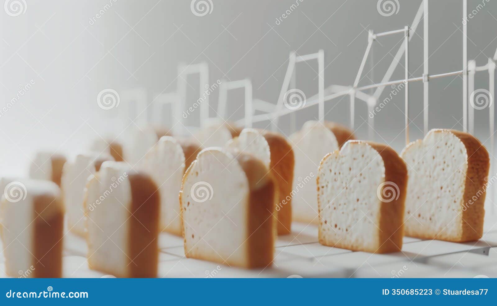 Slices of Bread Arranged with Line Graph Concept Stock Image - Image of ...