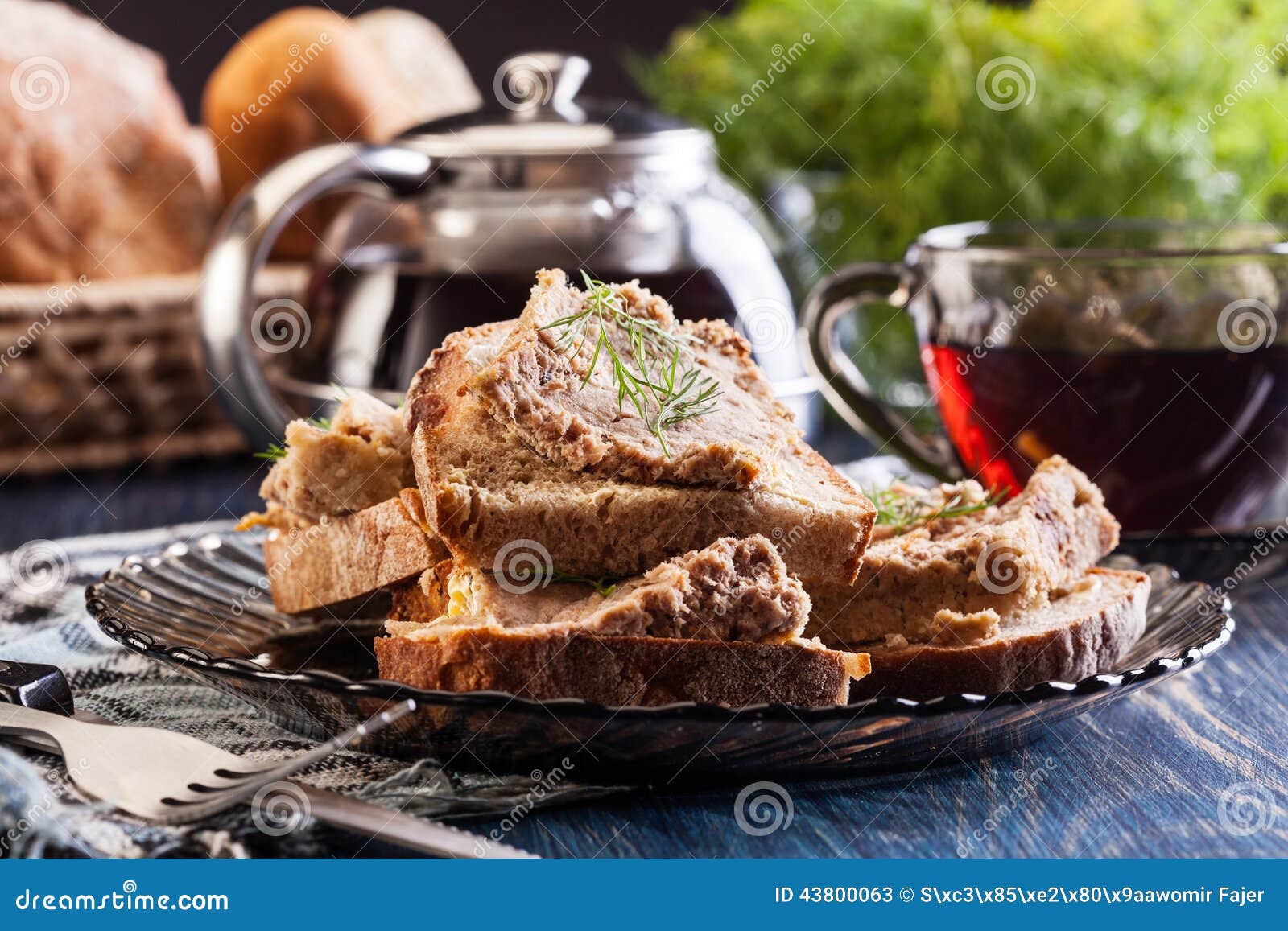 Slices of Bread with Baked Pate Stock Image - Image of sandwich, herb ...
