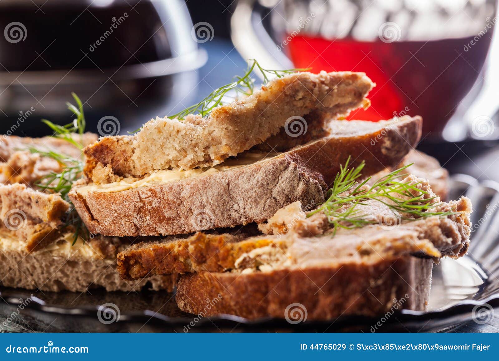 Slices of Bread with Baked Pate Stock Image - Image of eating, baguette ...