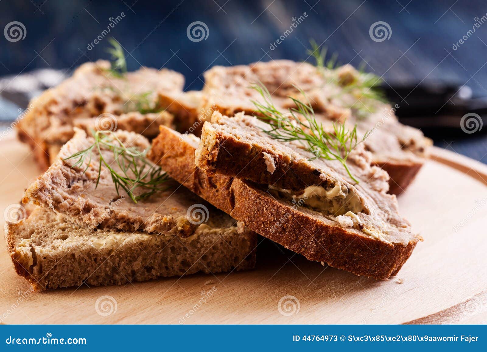Slices of Bread with Baked Pate Stock Image - Image of slice, snack ...