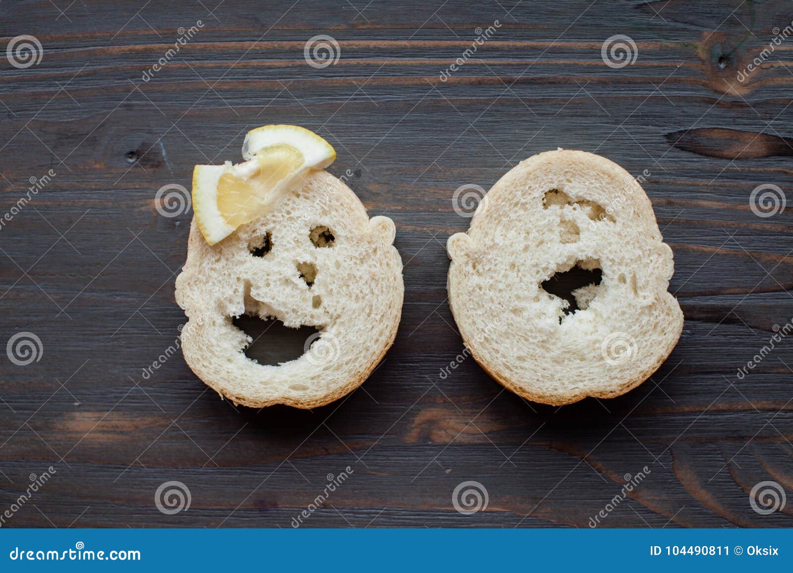 Faces from bread stock image. Image of concept, emotion - 104490811