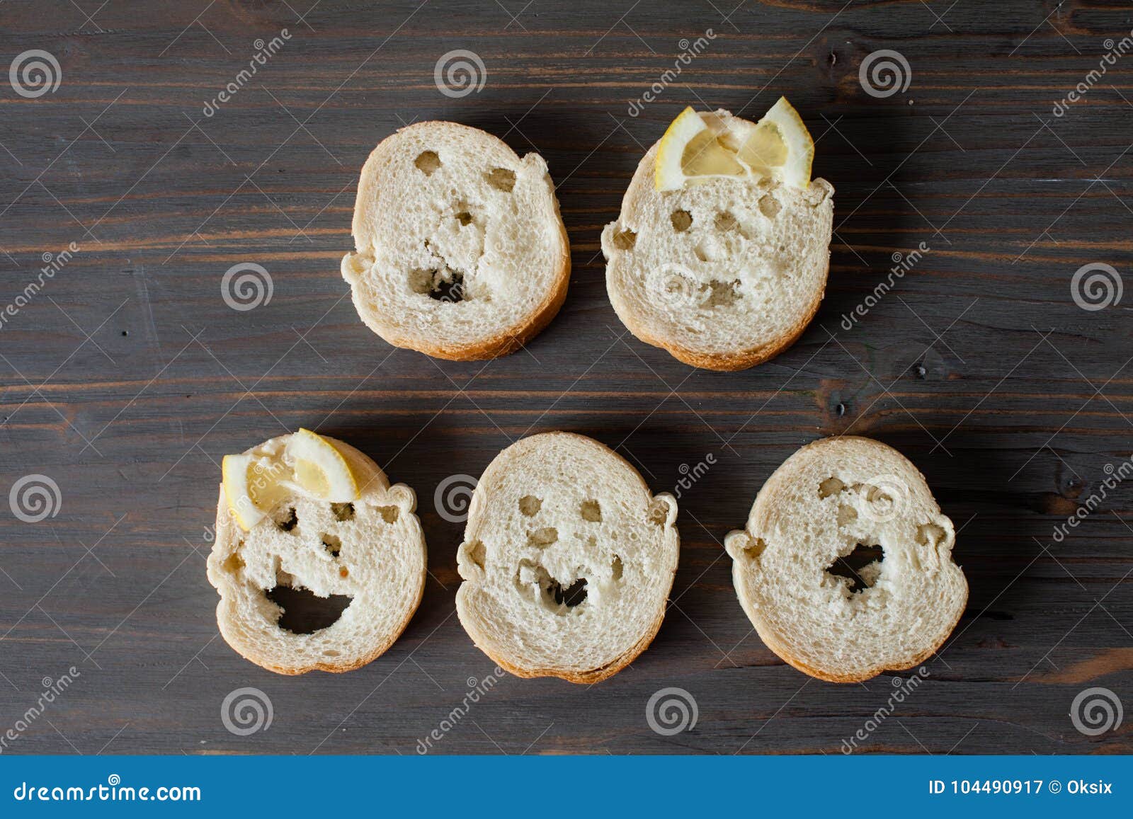 Faces from bread stock image. Image of hungry, modern - 104490917