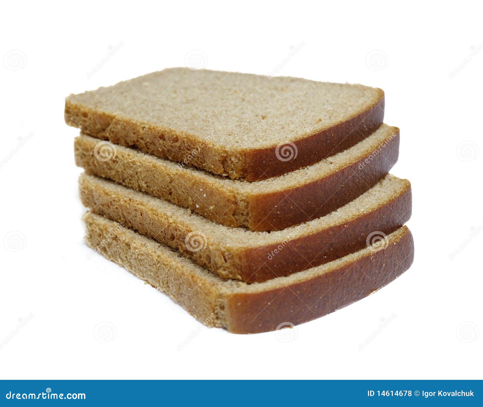Slices of bread isolated stock photo. Image of dark, kitchen - 14614678