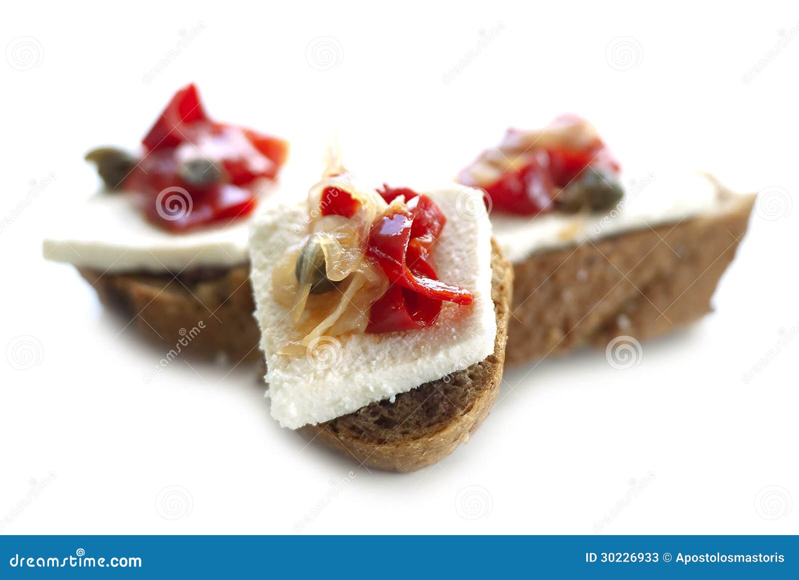 Finger Food-bread with Cheese and Vegetables Stock Image - Image of ...