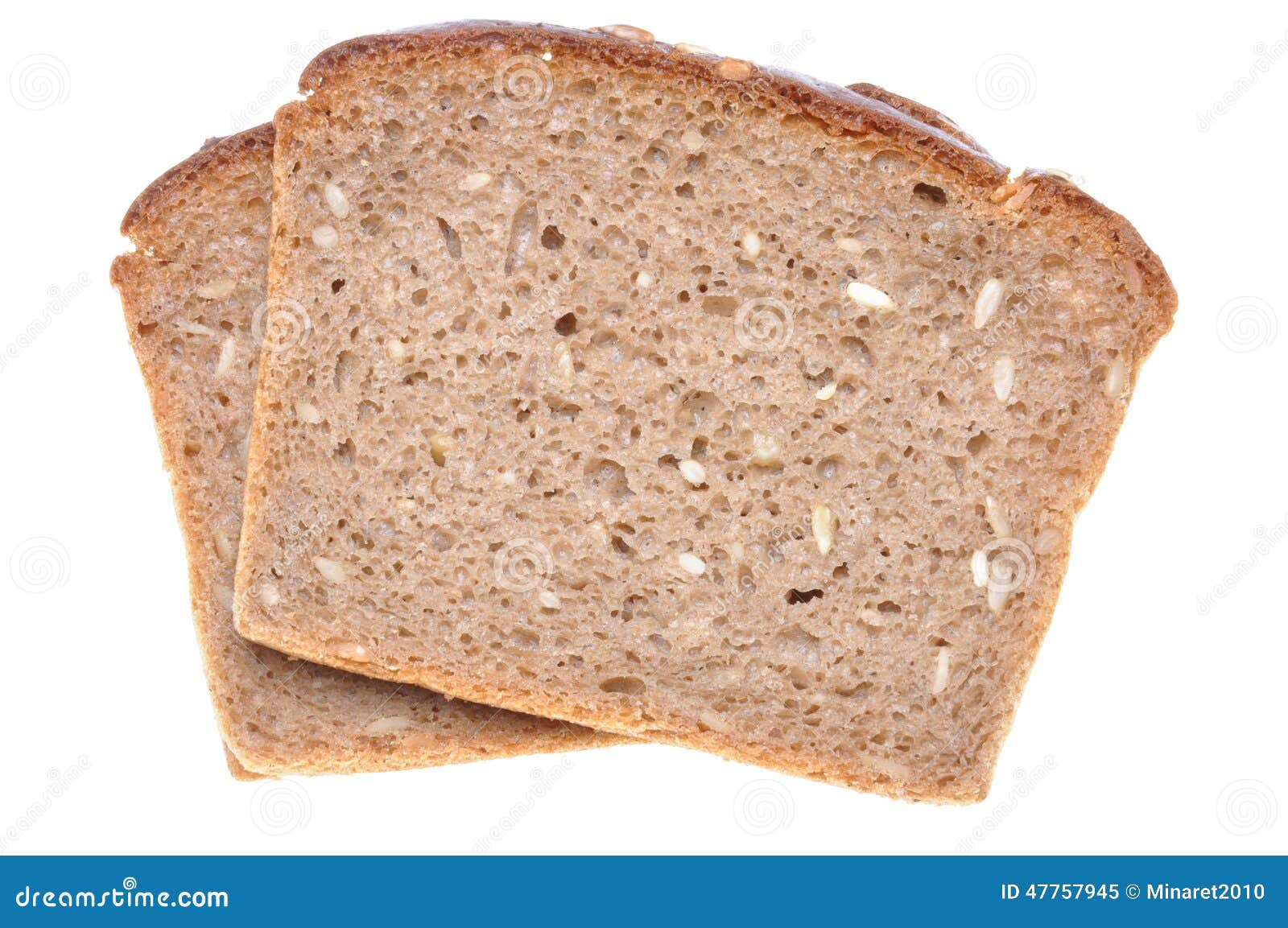 Slices of brown bread stock image. Image of cutout, brown - 47757945