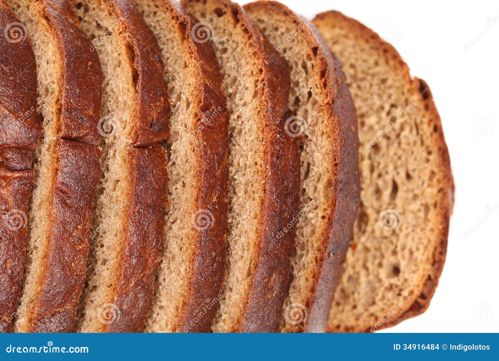Slices of brown bread. stock photo. Image of baguette - 34916484