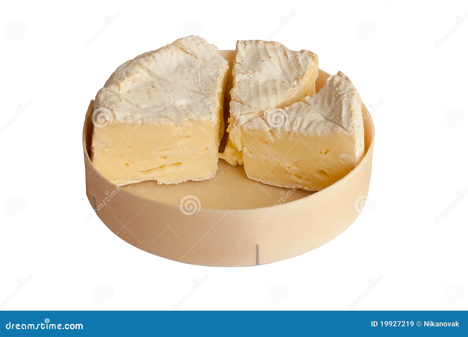 Slices of Camembert Cheese in Box, Isolated Stock Image - Image of ...