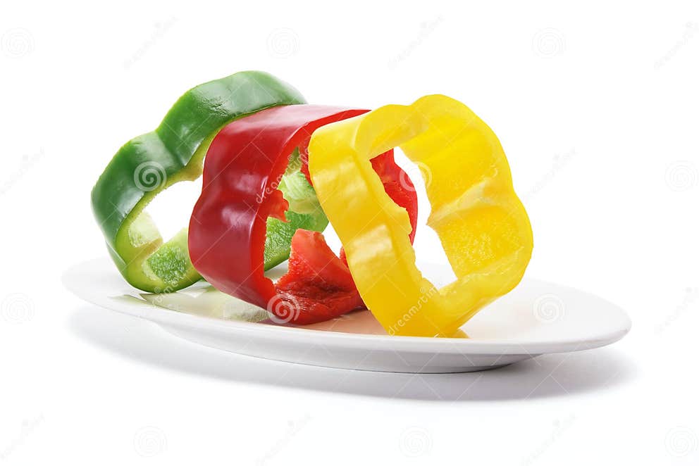 Slices of Capsicum stock photo. Image of cutout, life - 16795476