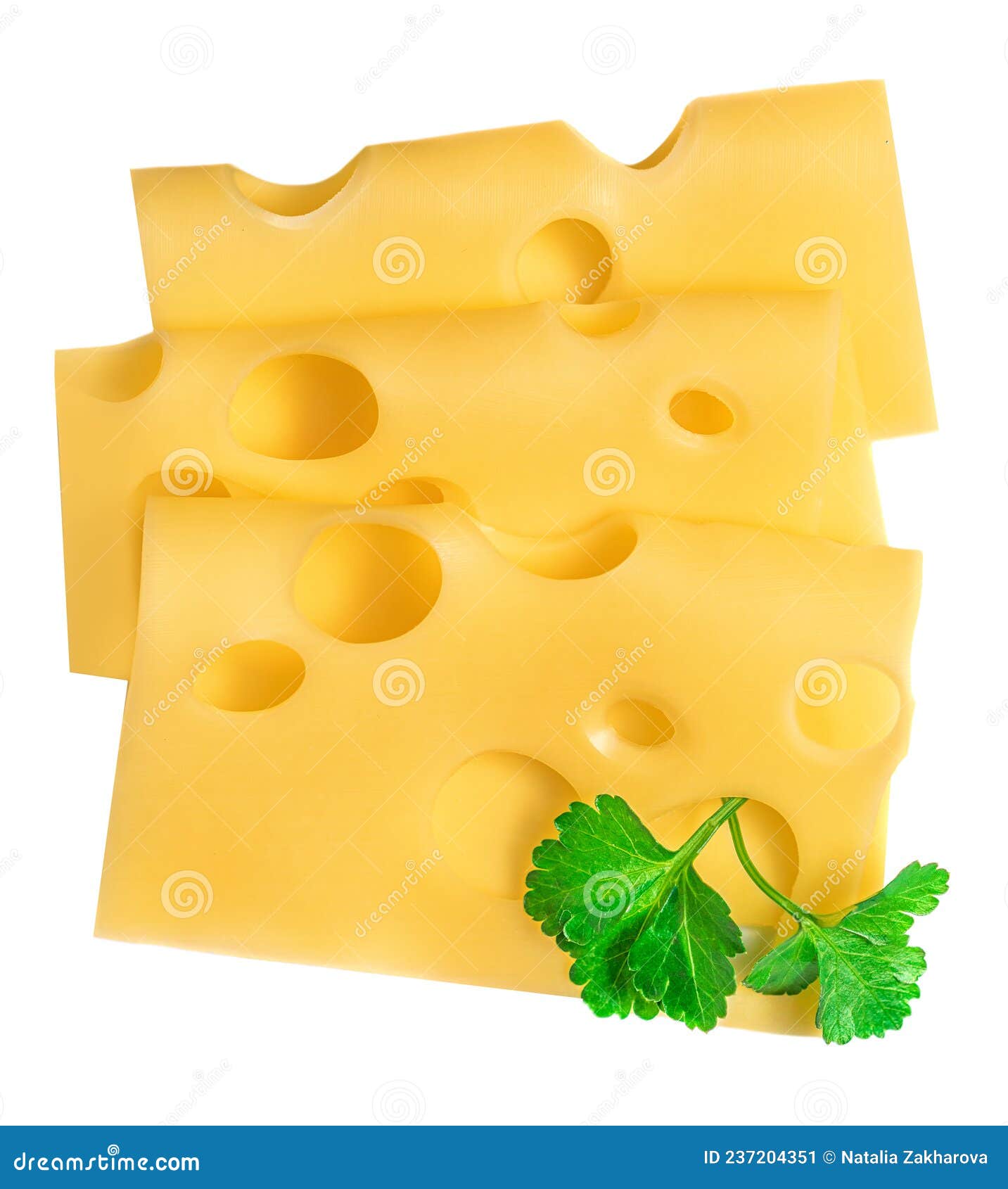 Slices of Cheese for Burger Isolated on White Background. Cheese Top ...