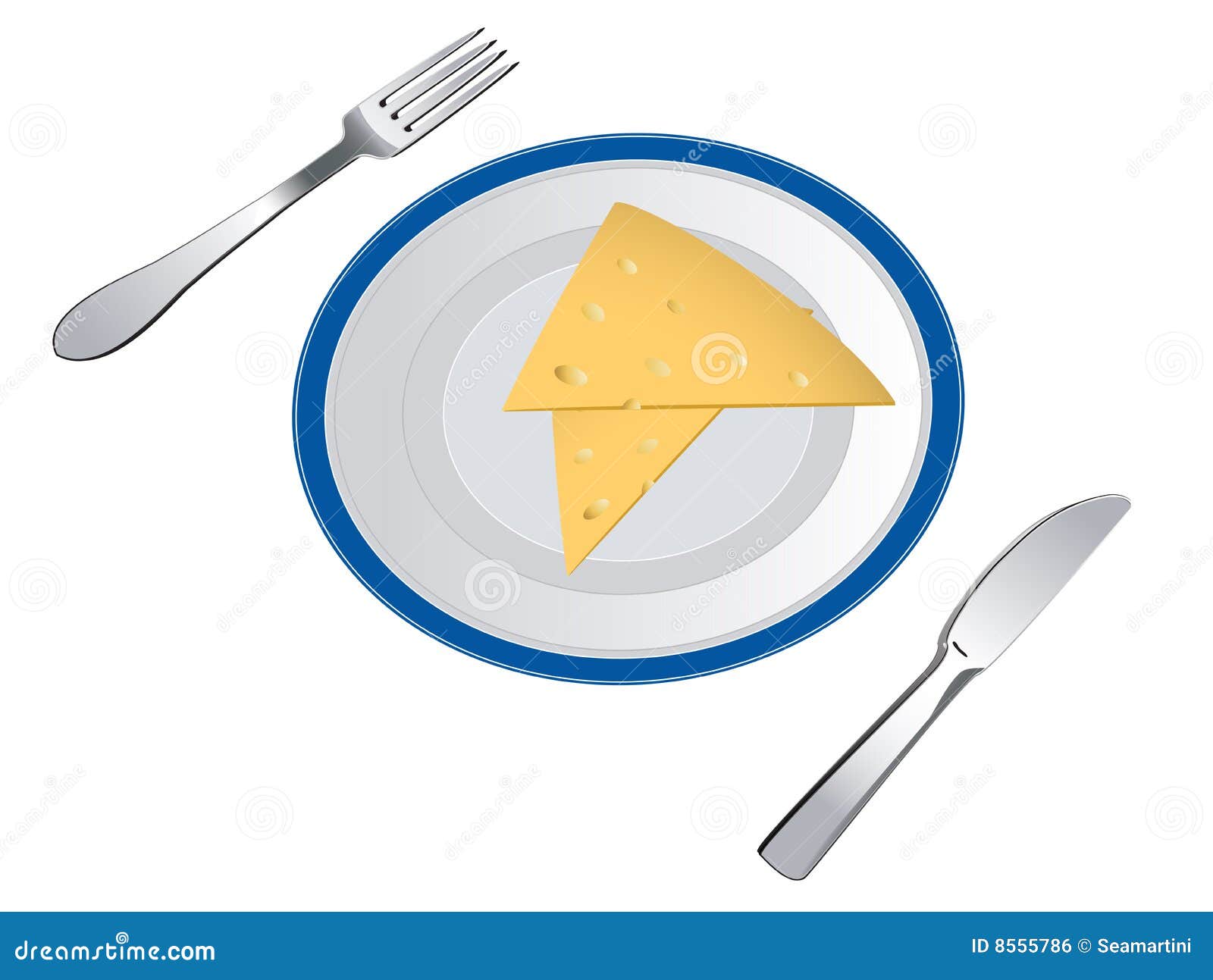 Slices of cheese on plate stock vector. Illustration of cheddar - 8555786