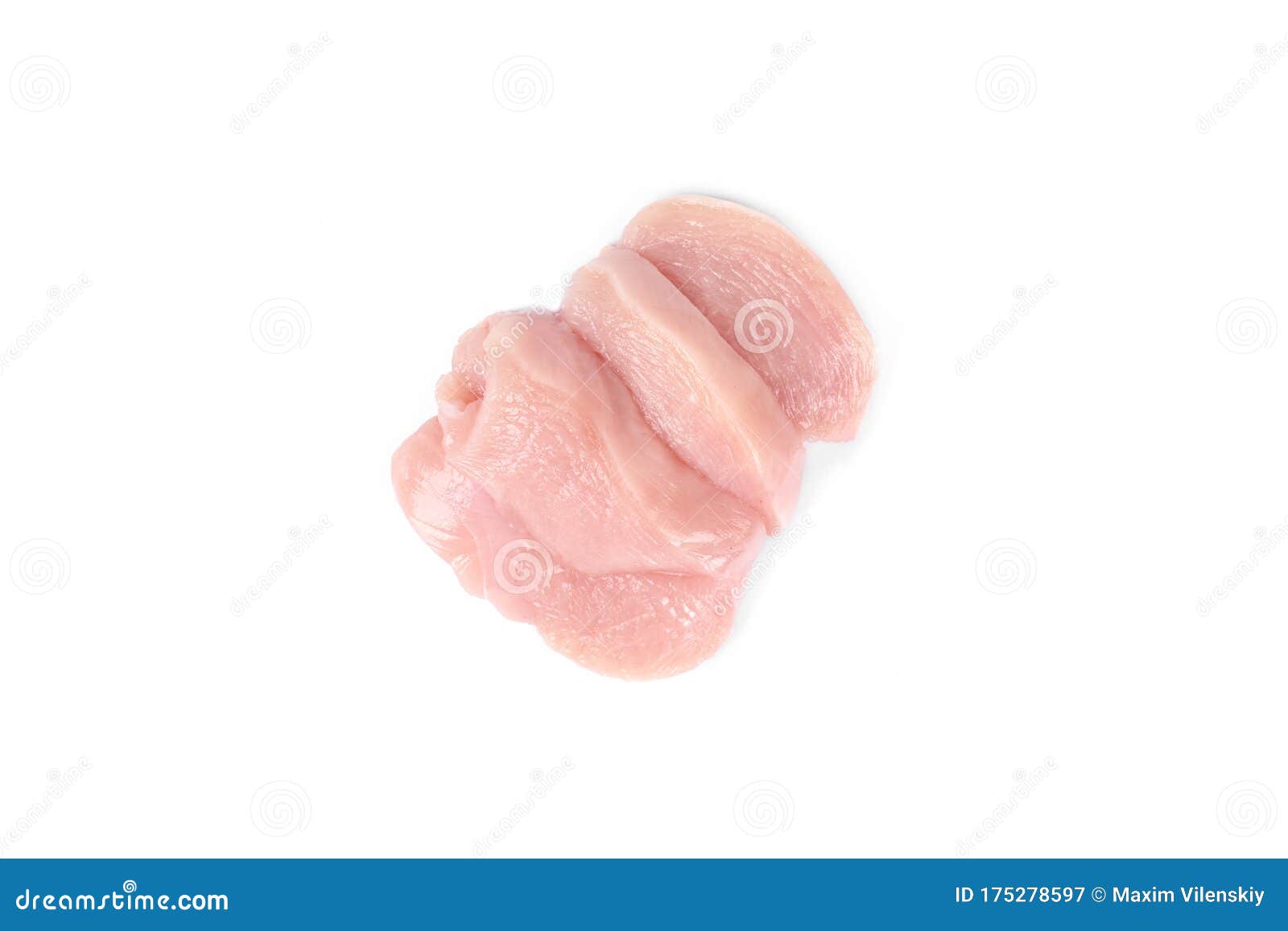 Slices of Chicken Meat Isolated on White Background Stock Image - Image ...