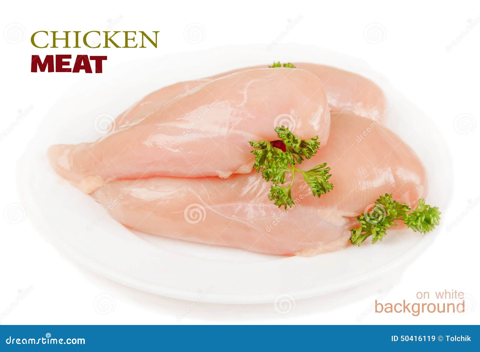 Raw Chicken Meat Isolated On A White Background. Healthy Eating Fresh ...
