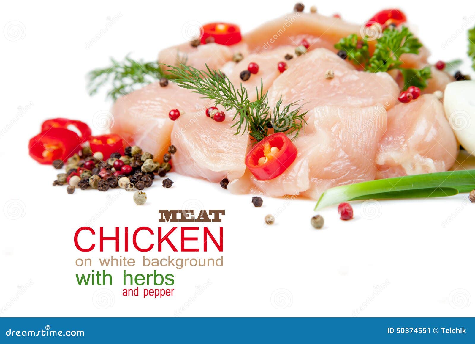 Slices of Chicken Meat on White Background Stock Image - Image of ...