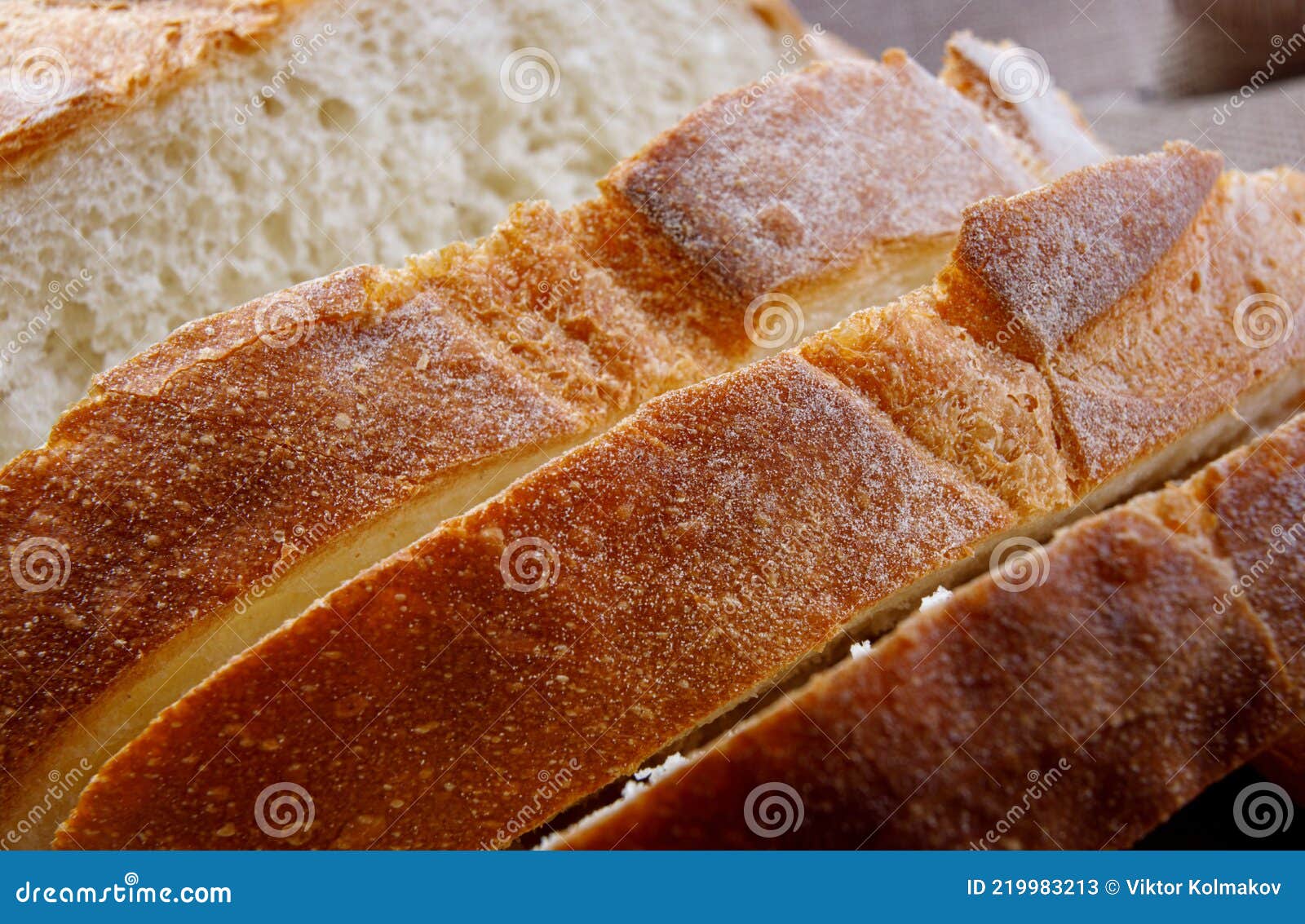 Slices of Chopped White Bread. a Side View Stock Image - Image of wheat ...