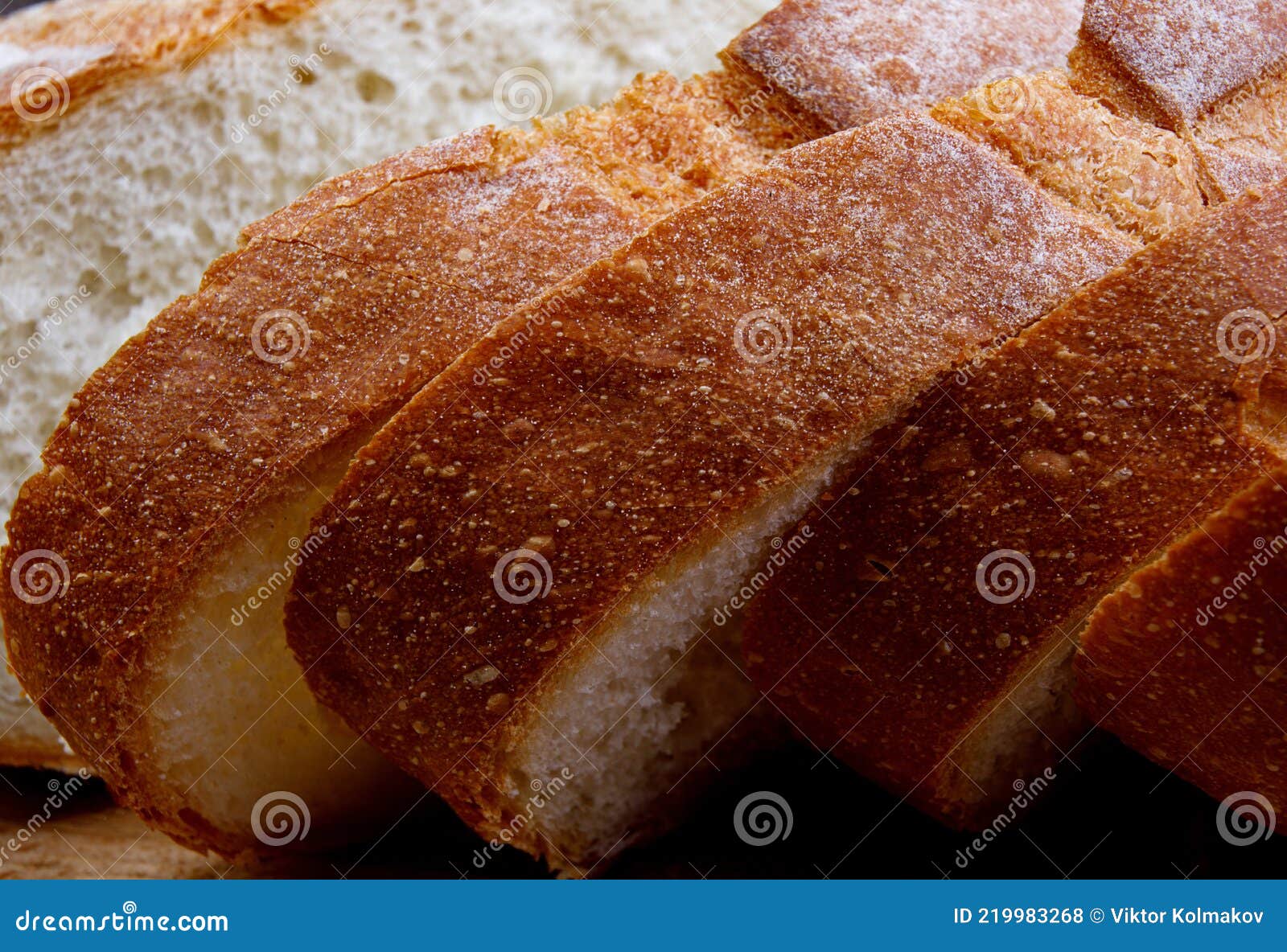 Slices of Chopped White Bread. a Side View Stock Photo - Image of fresh ...