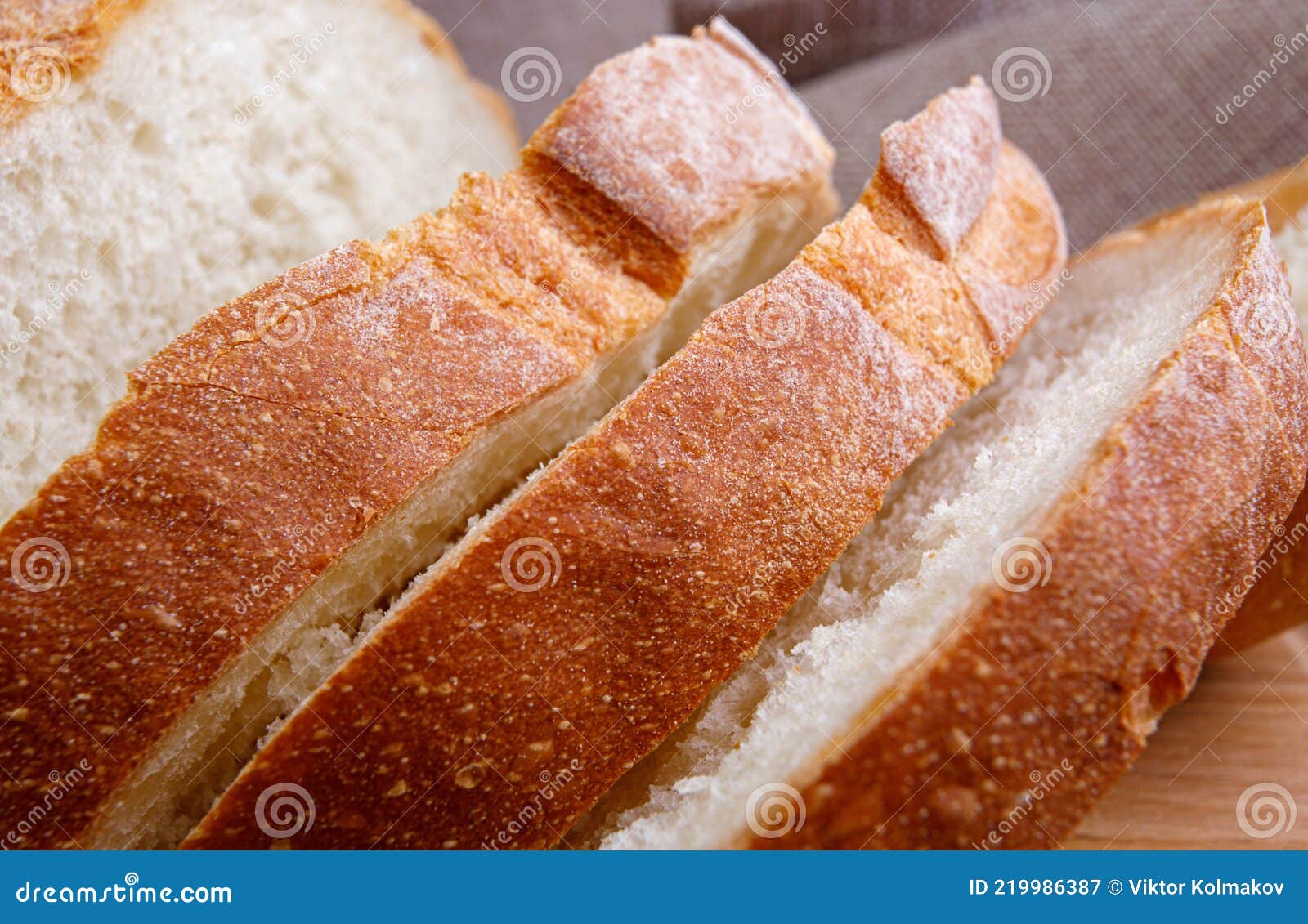 Slices of Chopped White Bread. a Side View Stock Image - Image of piece ...