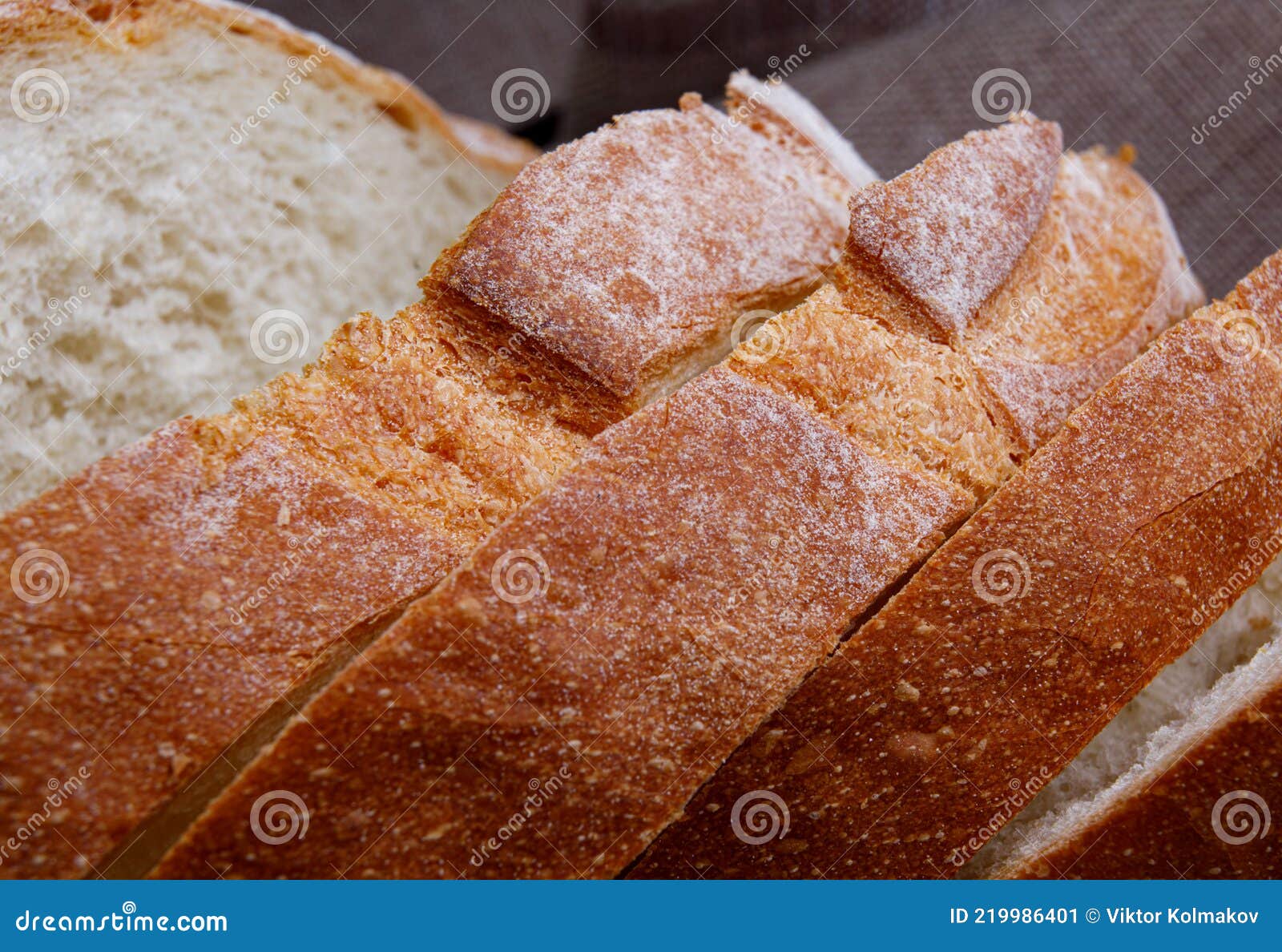 Slices of Chopped White Bread. a Side View Stock Image - Image of ...