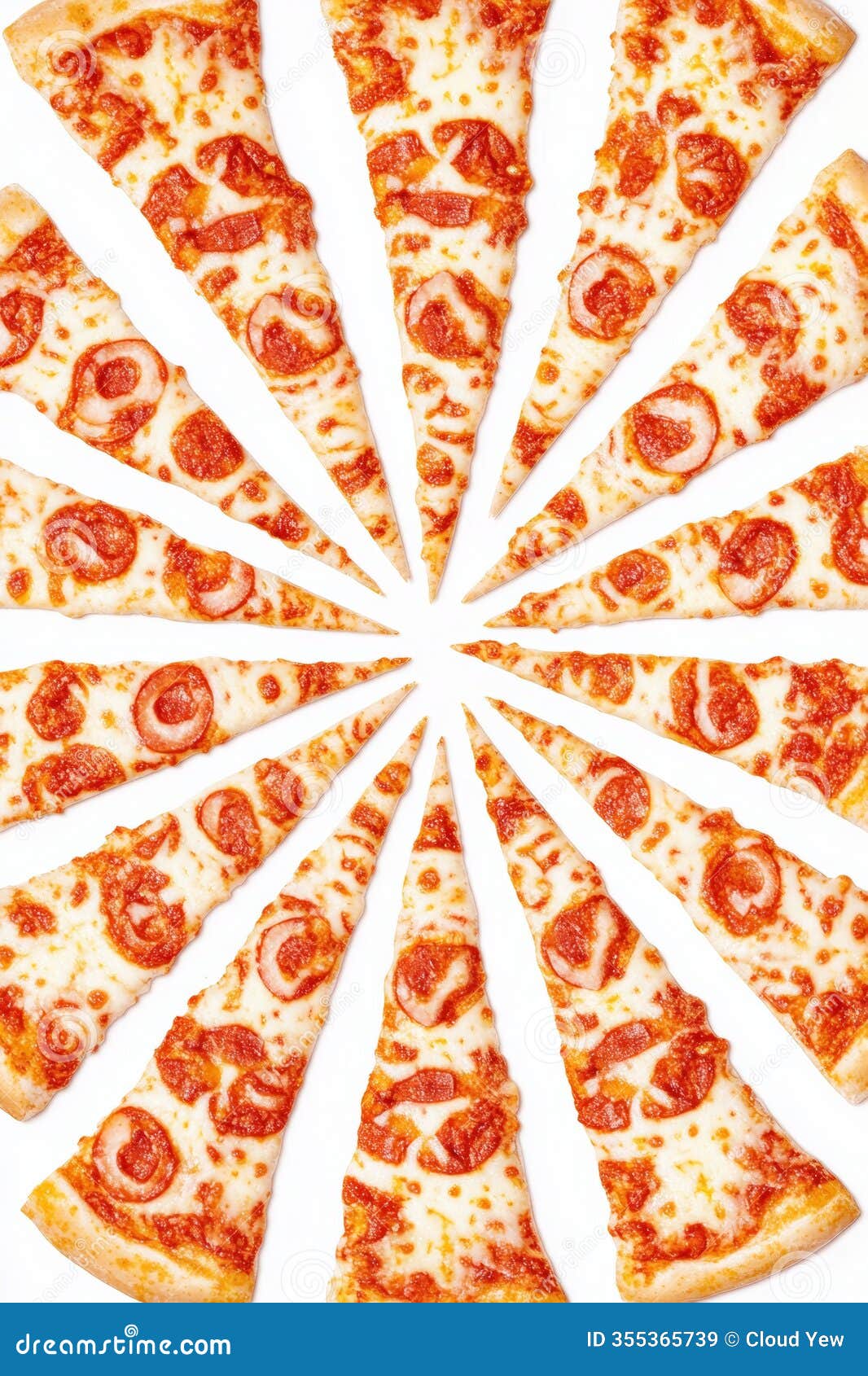 Classic Pepperoni Pizza Slice On White Table Background. Royalty-Free ...