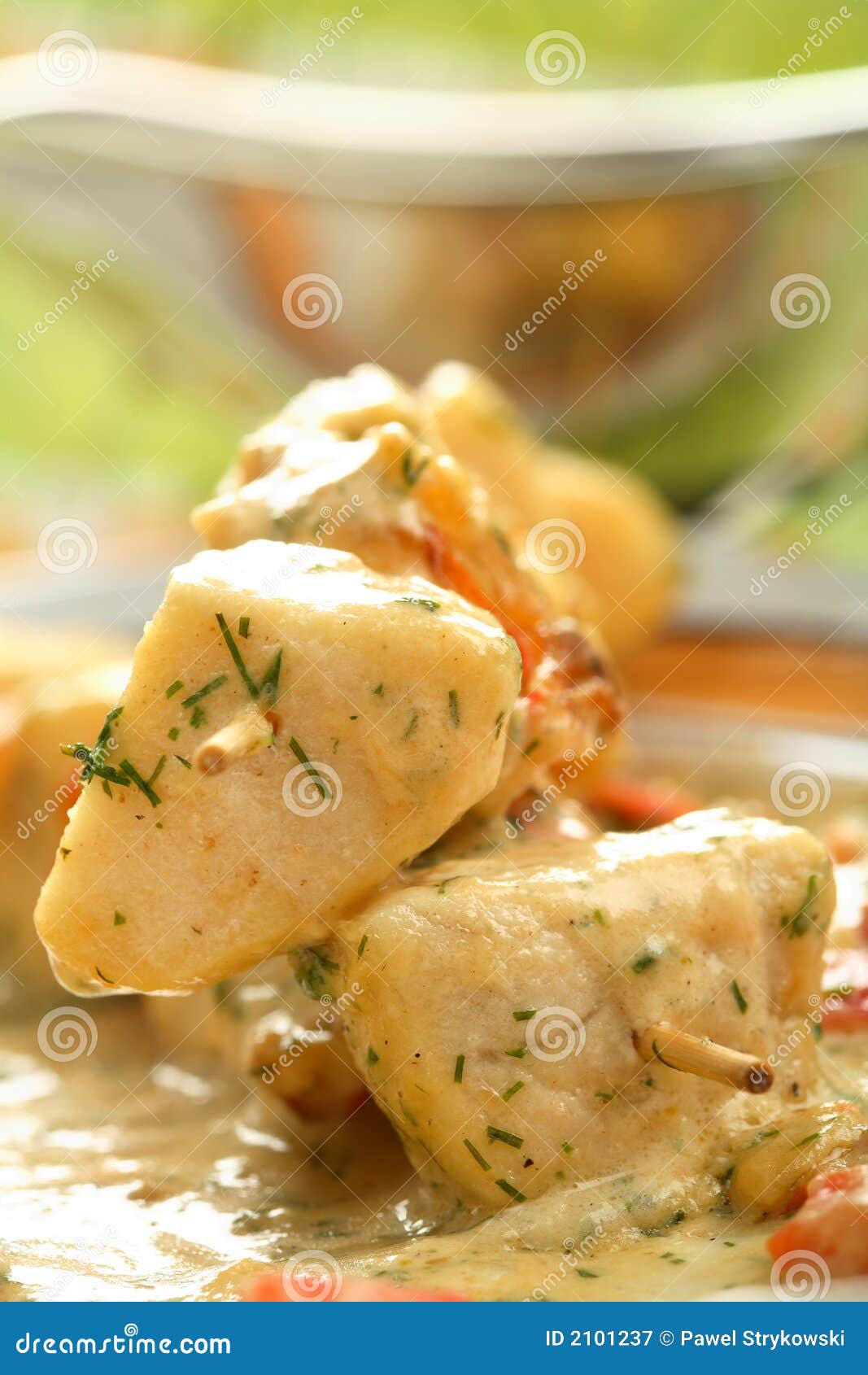 Slices of cod in the cream stock image. Image of meat - 2101237