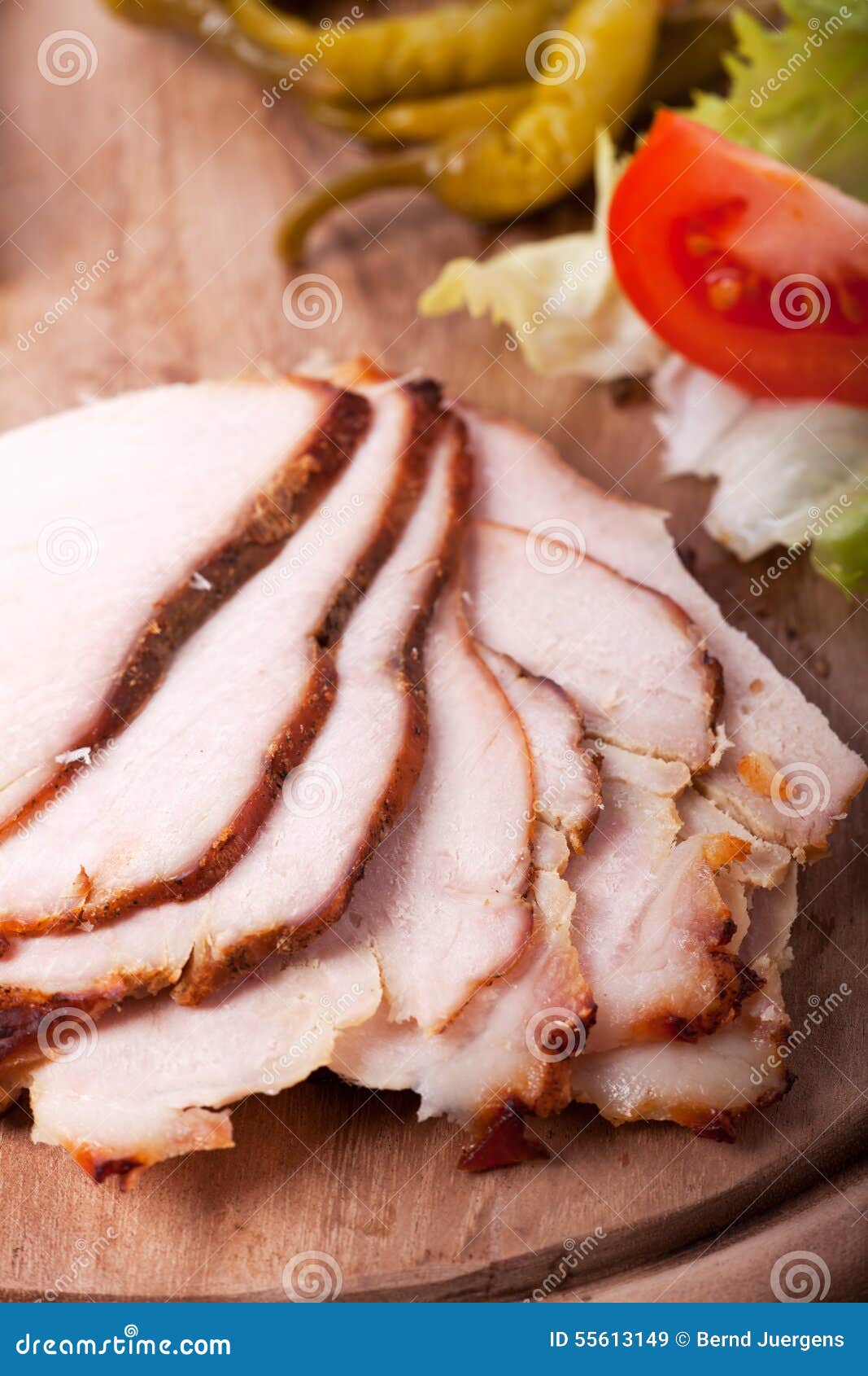 Slices of cold roast pork stock image. Image of delicatessen - 55613149