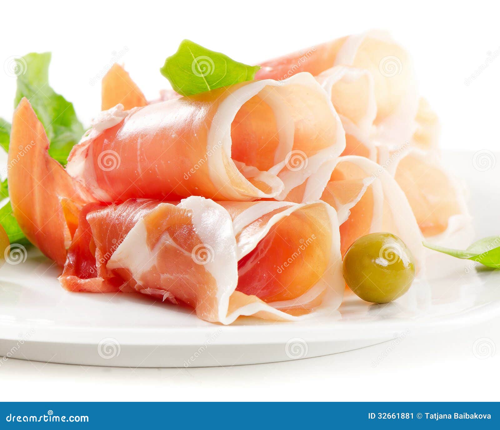 Slices of cured ham stock image. Image of food, fresh - 32661881