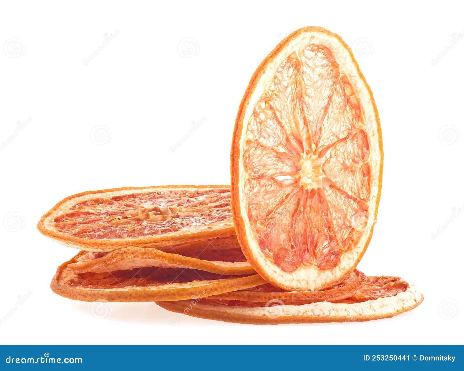 Slices of Dried Grapefruit Isolated on White Background. Tasty Fruit ...