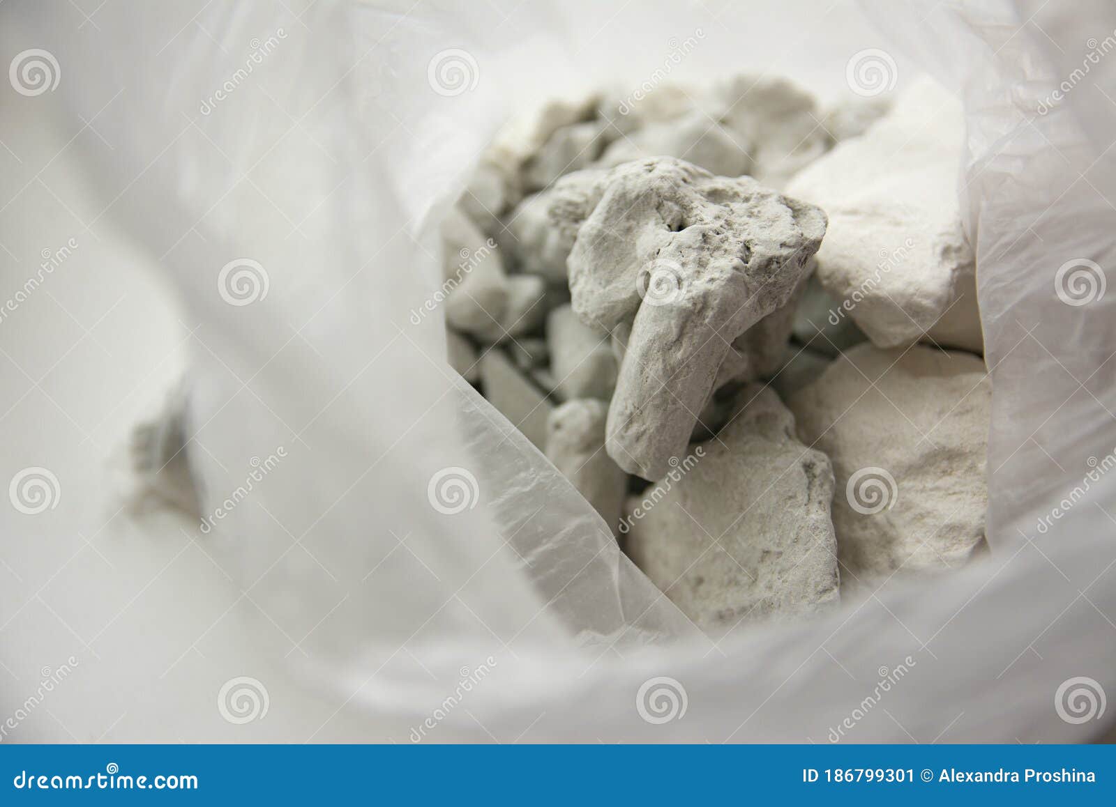 Slices of Edible Chalk and Clay in a Plastic Bag, Sorbents Stock Image ...