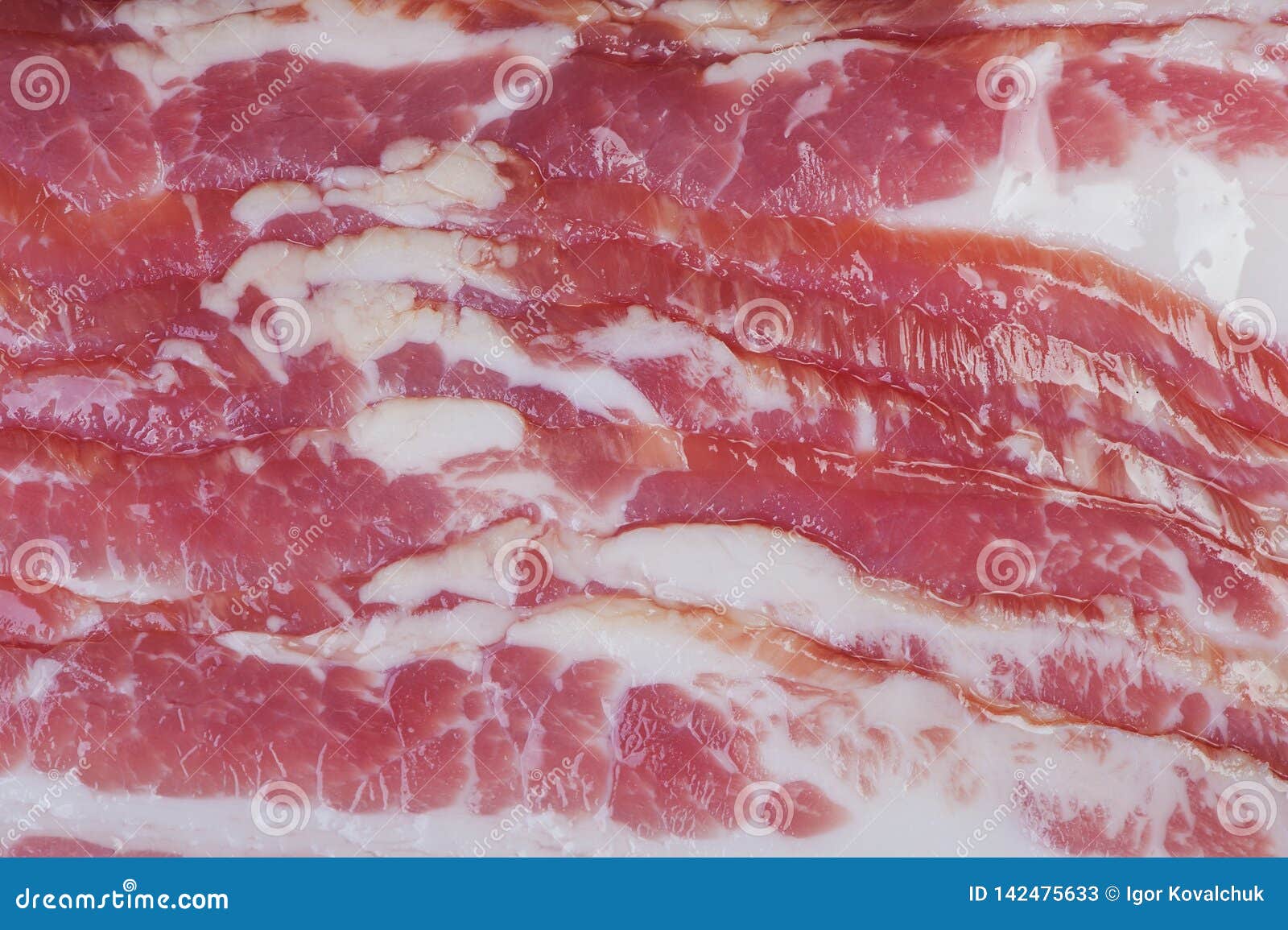 Slices of Fresh Bacon Texture Stock Image - Image of greasy, smoked ...